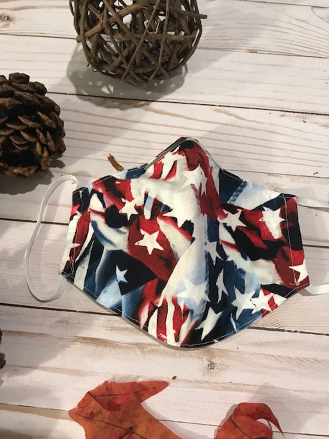 FACE Mask Red Blue and White USA Colors 100% Cotton One Size - Etsy