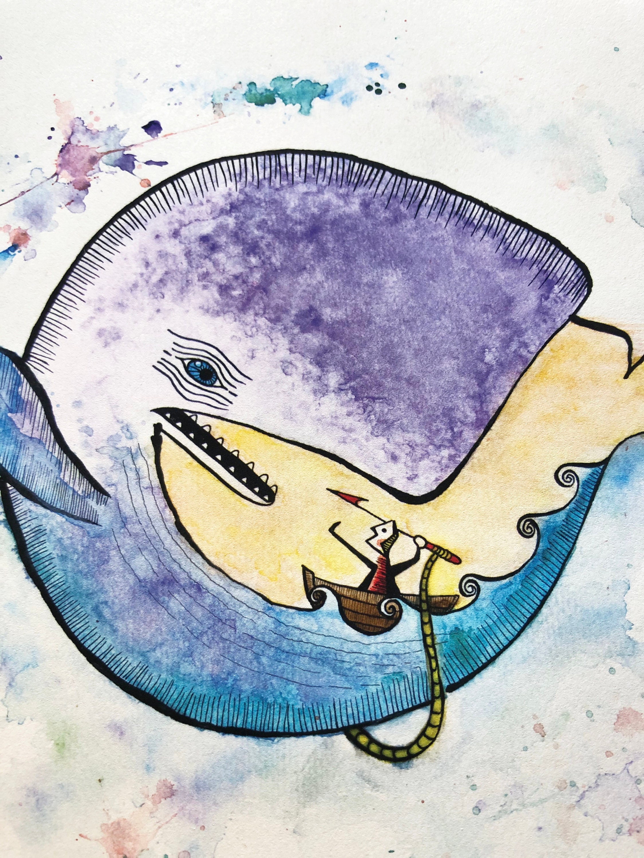 Moby Dick Inspired Watercolor Print Art Limited Edition - Etsy