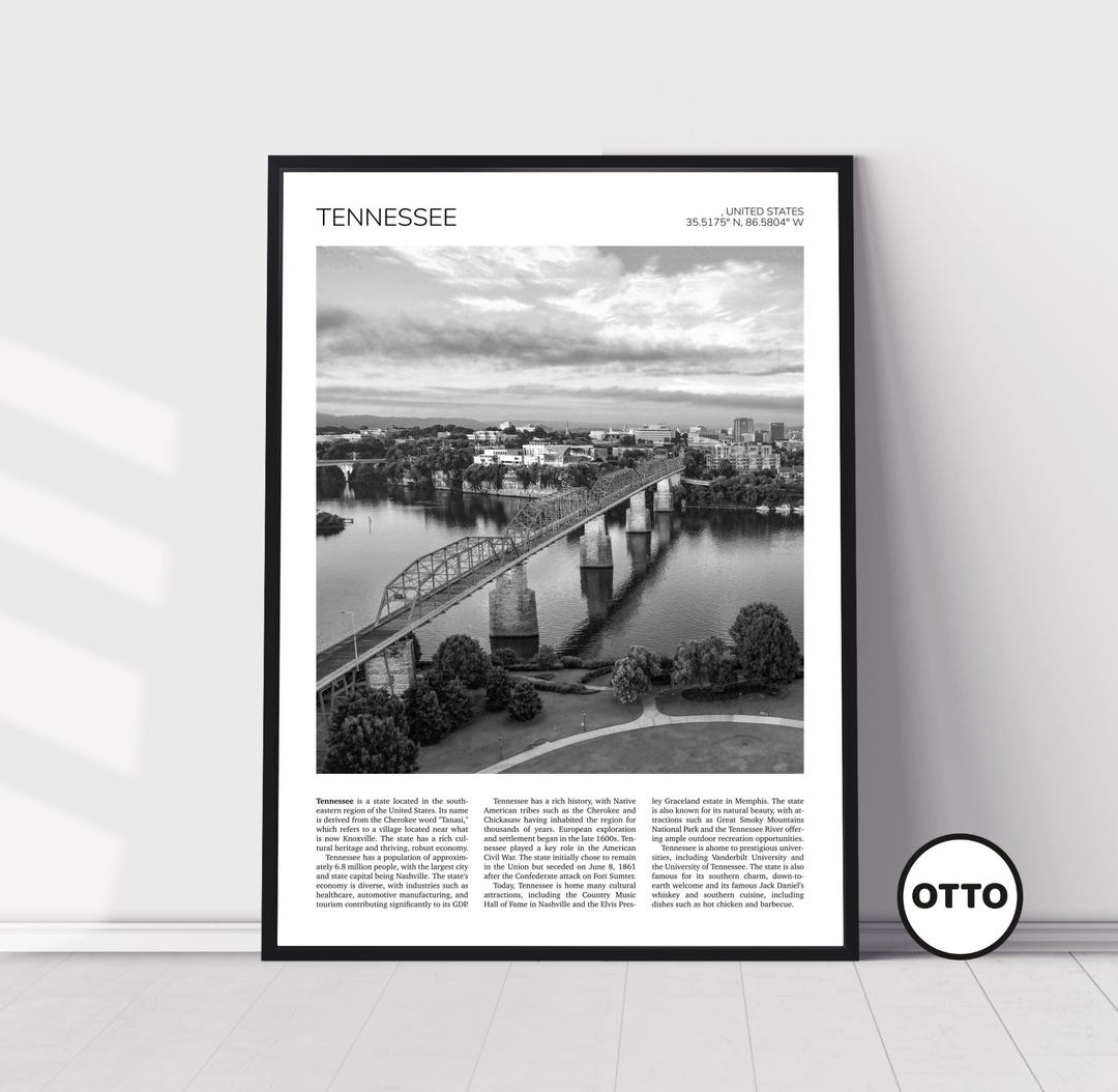 Tennessee Wall Art | Chattanooga Tennessee Artful Travel Poster Print ...