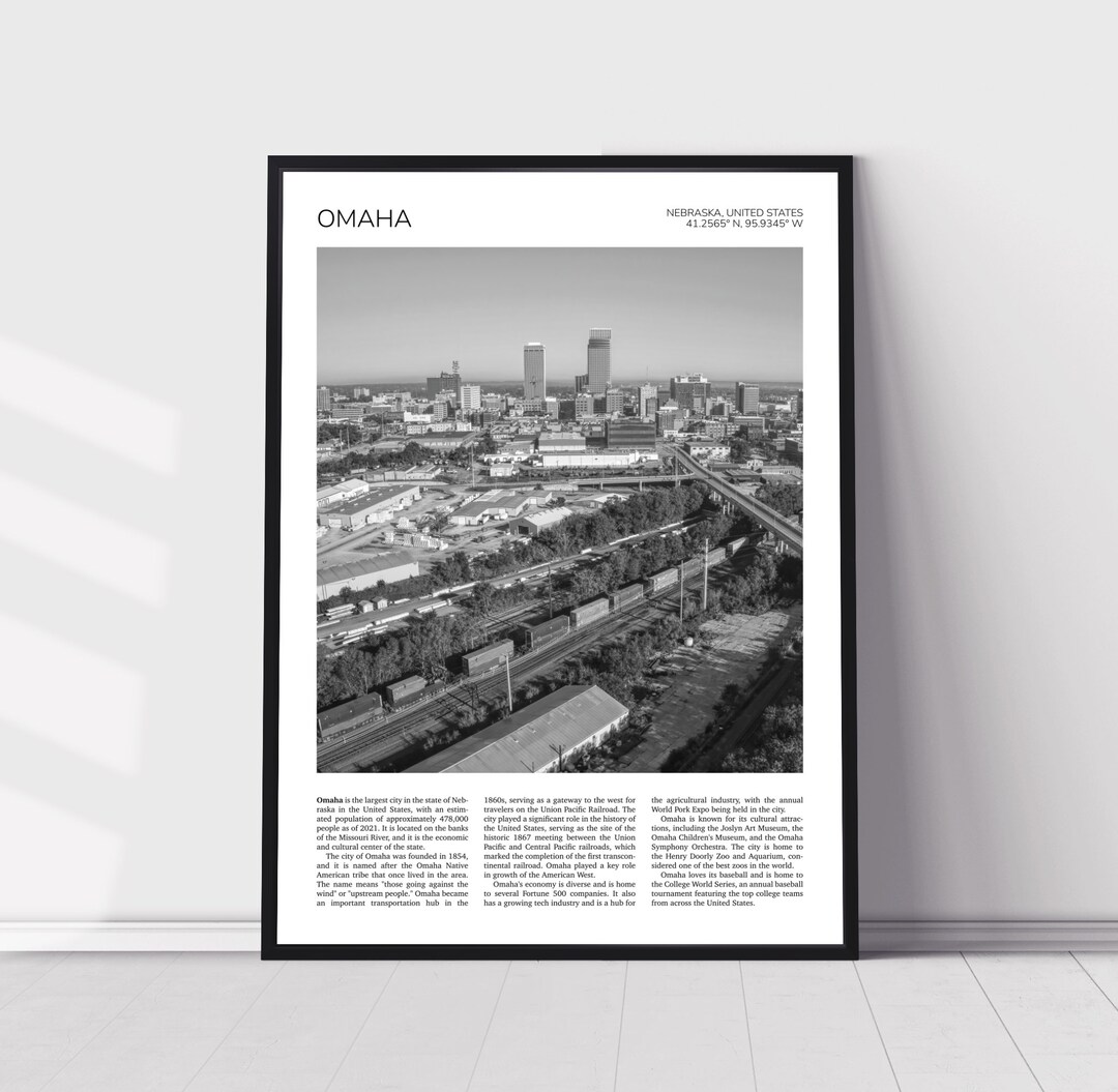 Omaha Wall Art | Downtown Omaha Artful Travel Poster Print Photo ...