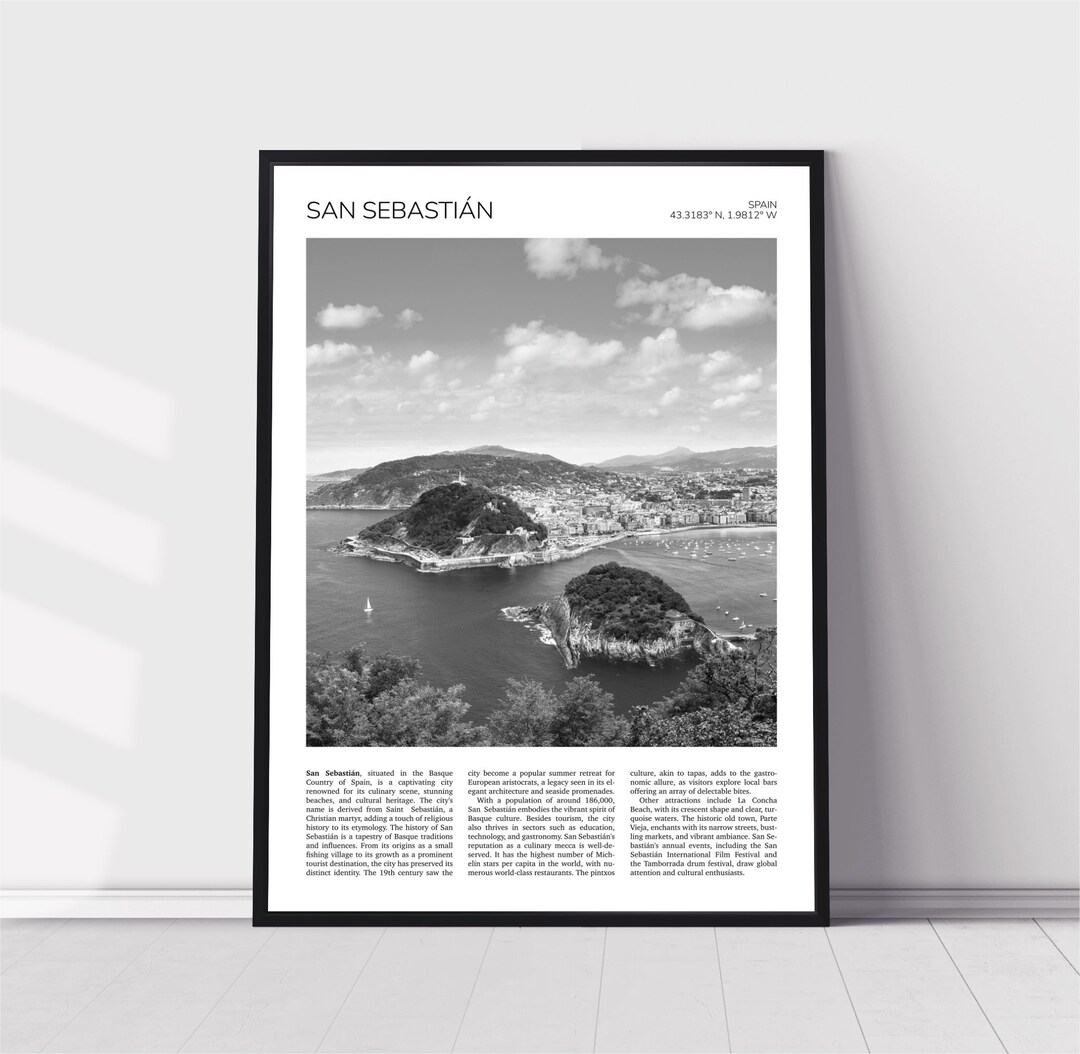 San Sebastian Wall Art | San Sebastian Artful Travel Poster Print Photo ...