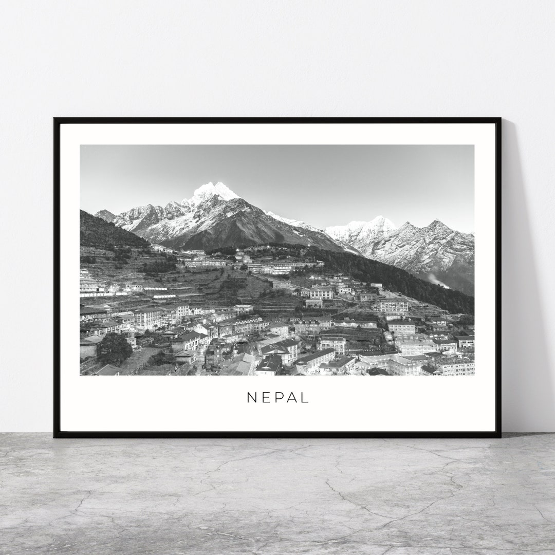 Nepal Wall Art | Himalayas Home Decor | Namche Bazaar | Nepalese Artful ...