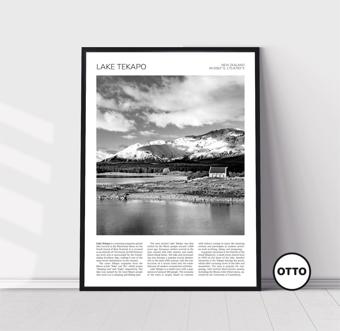 Lake Tekapo Wall Art | Lake Tekapo Home Decor Print | Church of the ...