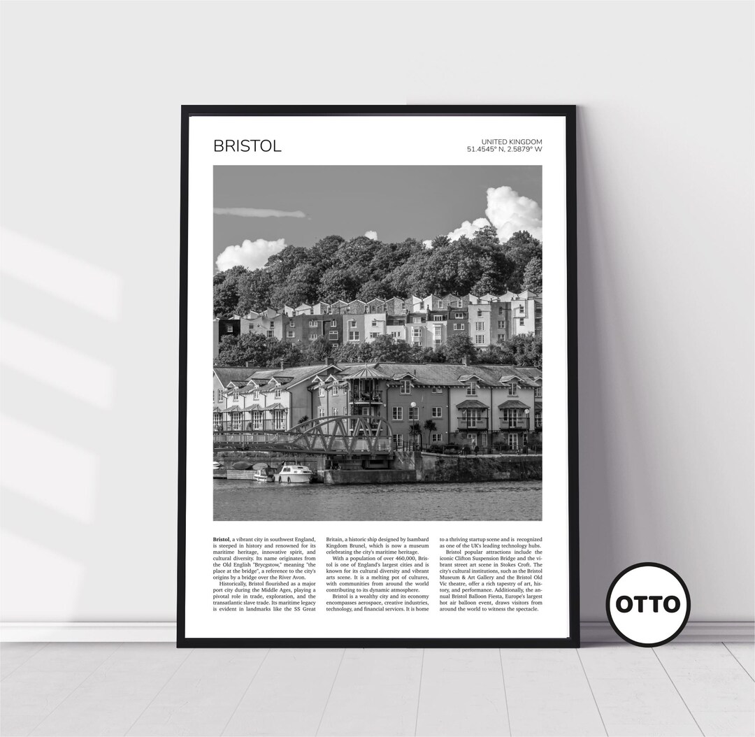 Bristol Wall Art | City of Bristol Home Decor Print | Art Travel Poster ...