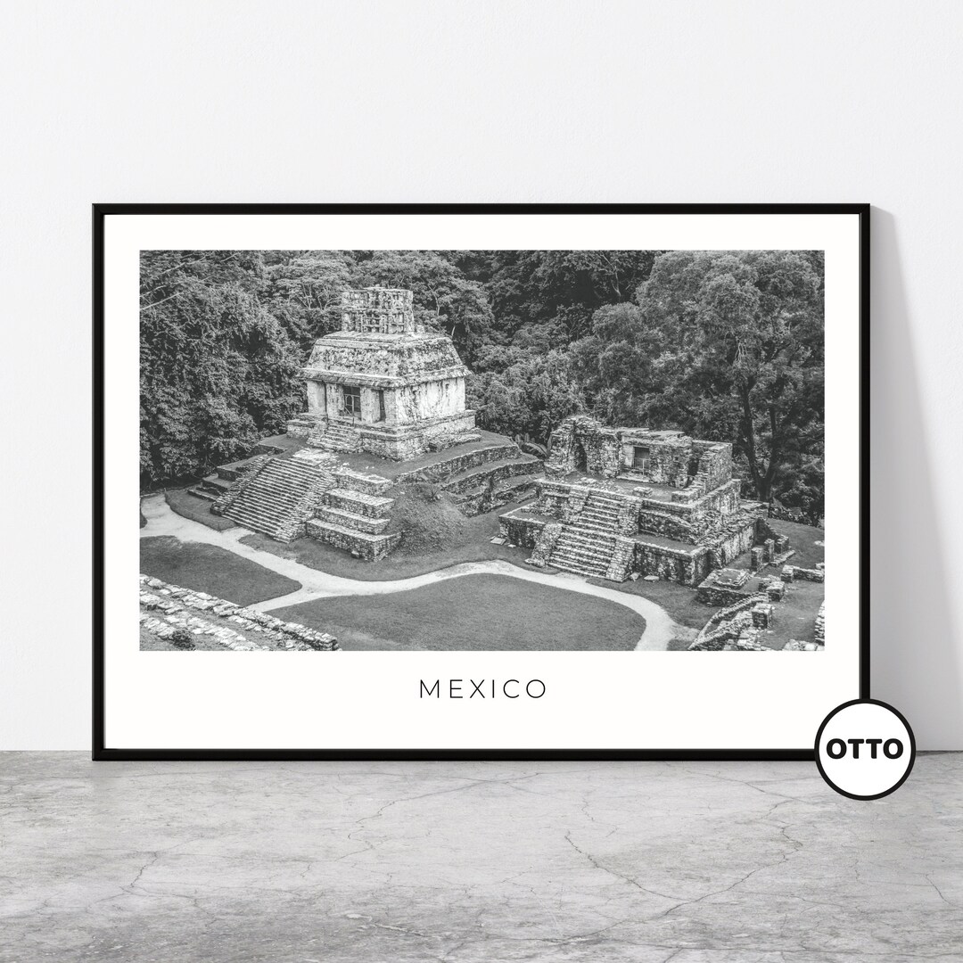 Palenque Wall Art | Chiapas Home Decor | Temples of the Cross Complex ...
