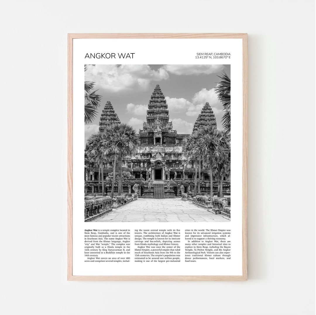 Angkor Wat Wall Art Angkor Wat Temple Artful Travel Poster Print Photo ...