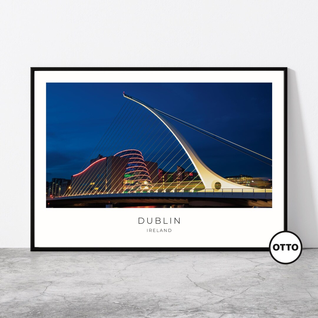 Dublin Wall Art | Dublin Home Decor Print | Samuel Beckett Bridge Art ...