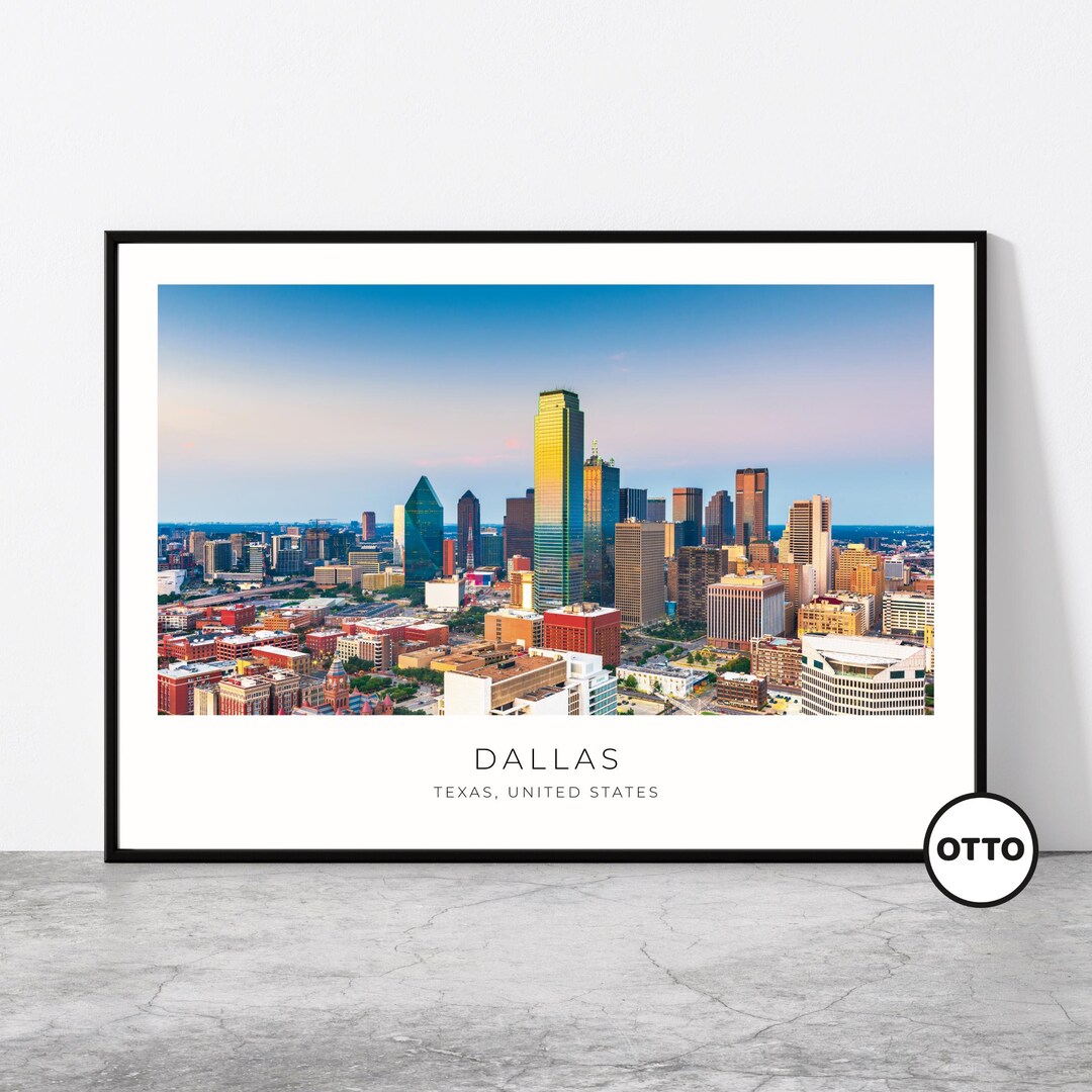 Dallas Wall Art | Dallas Home Decor Print | City Skyline Art Travel ...