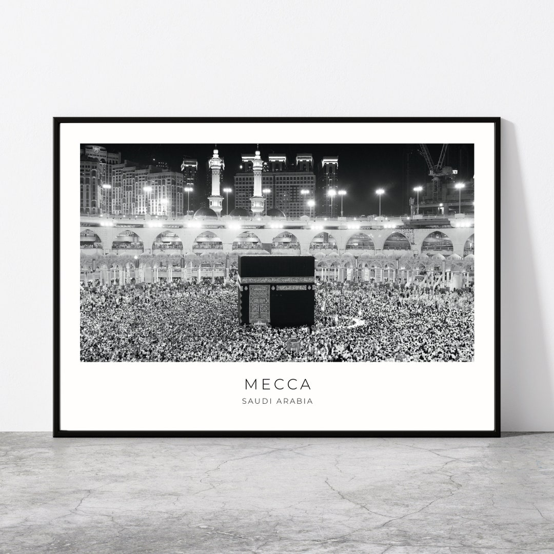 Mecca Wall Art | the Kaaba, Masjidil Haram, Mecca Artful Travel Poster ...