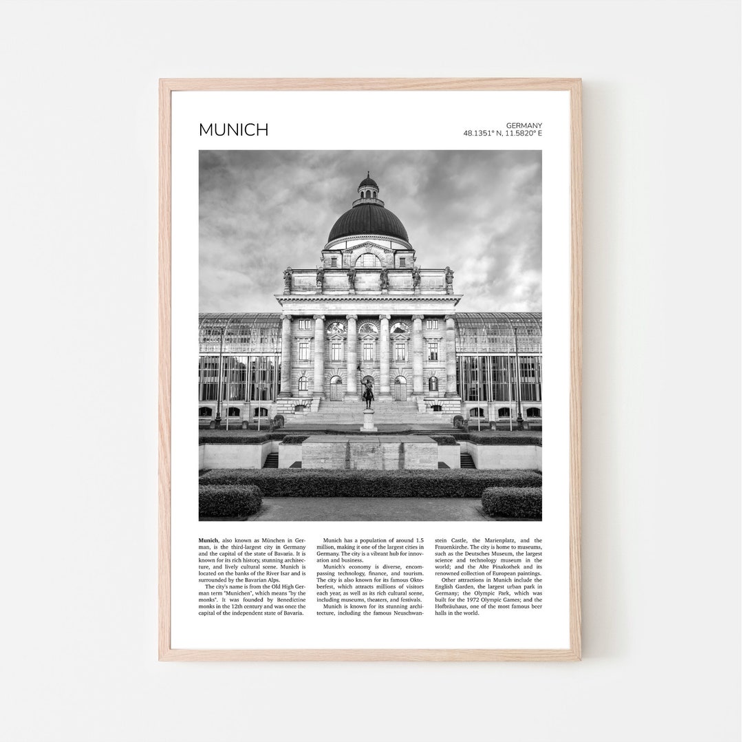 Munich Wall Art Bavaria State Building, Munich Artful Travel Poster ...