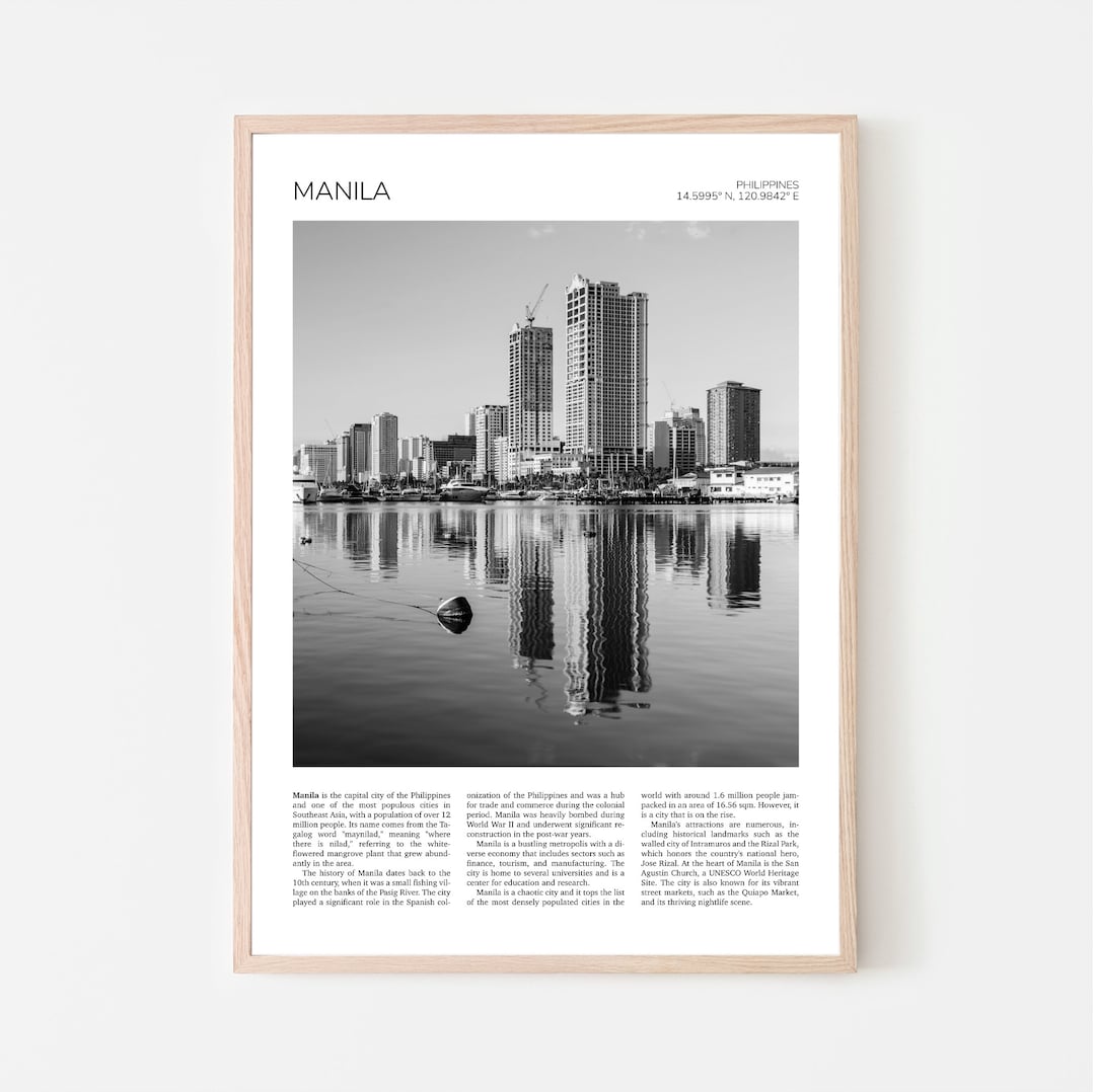 Manila Wall Art Manila Bay Manila Artful Travel Poster - Etsy