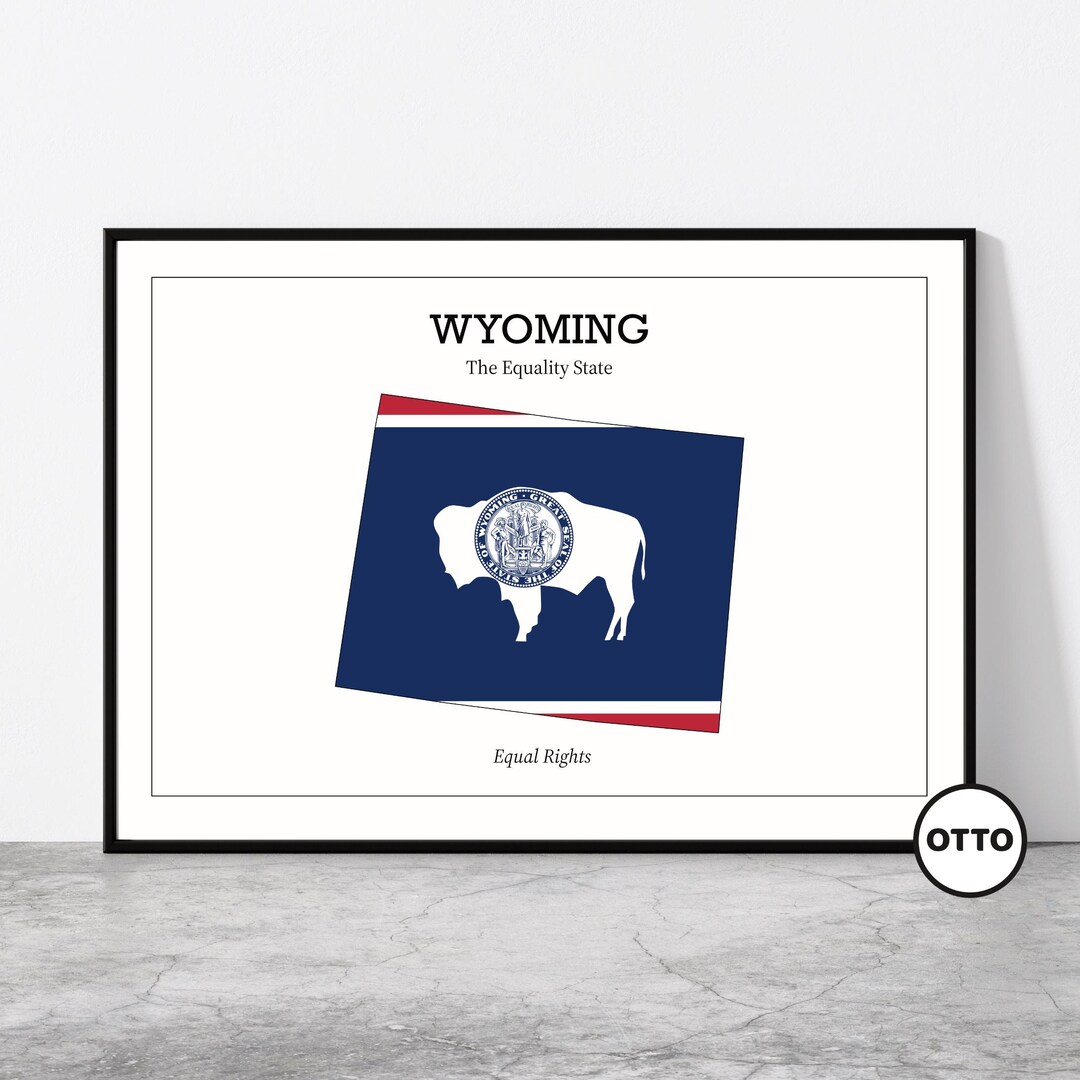 Wyoming State Wall Art | State of Wyoming Map Outline Home Decor Print ...