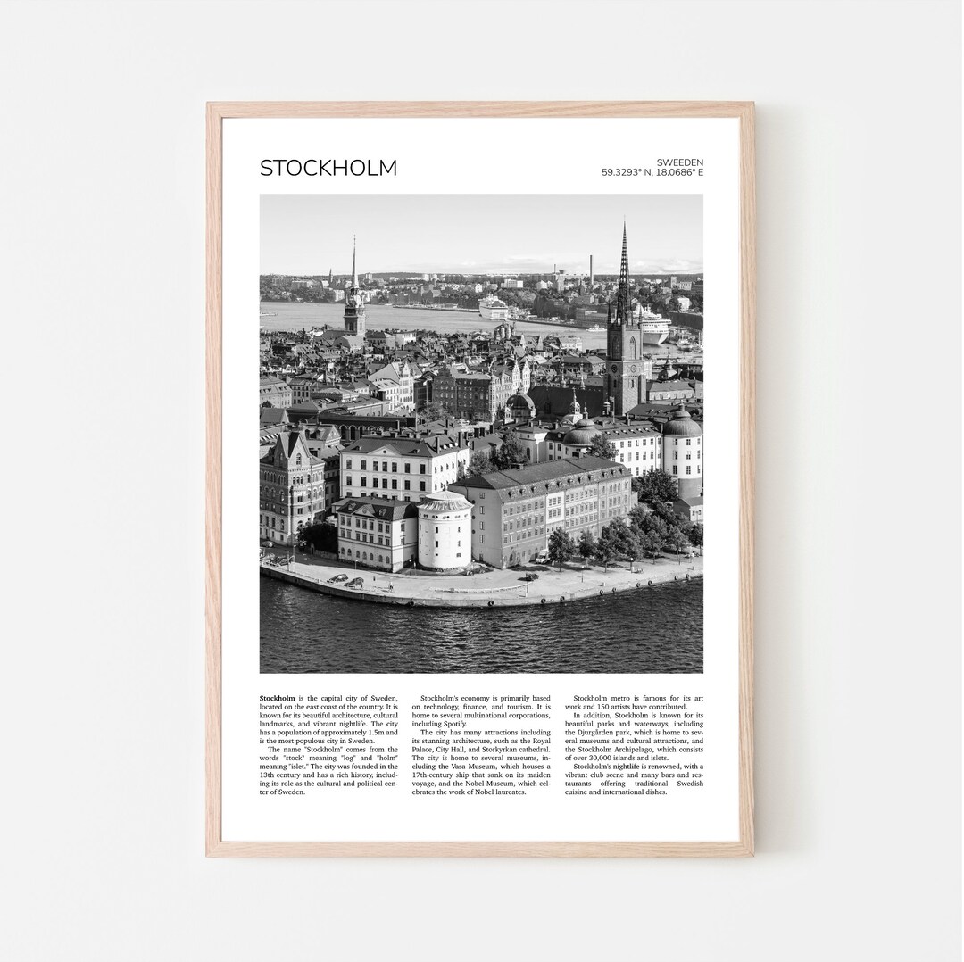 Stockholm Wall Art Old Town, Stockholm Artful Travel Poster Print Photo ...