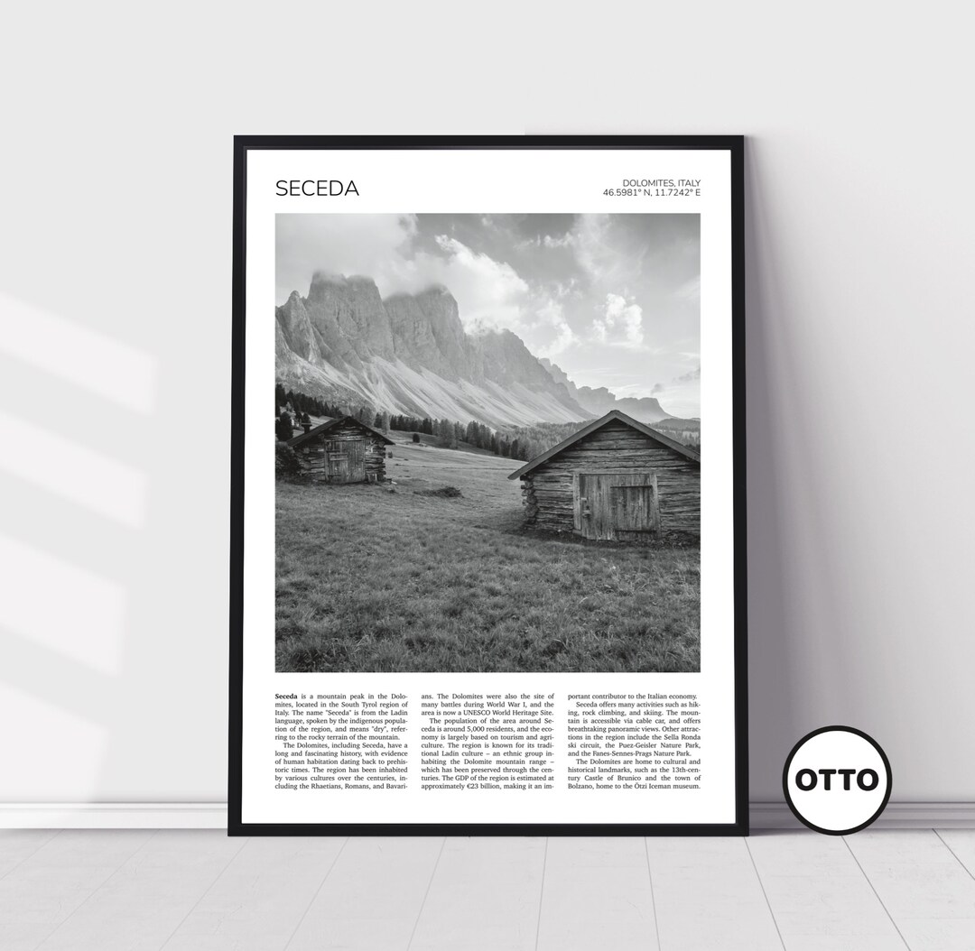 Seceda Wall Art | Seceda Artful Travel Poster Print Photo | Odle ...