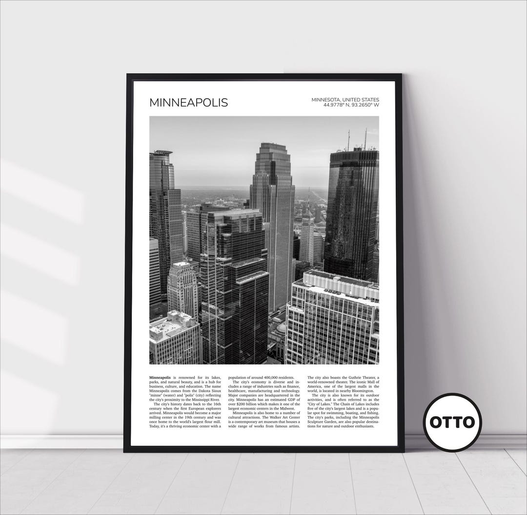 Minneapolis Wall Art | Minneapolis Home Decor Print | City View Art ...