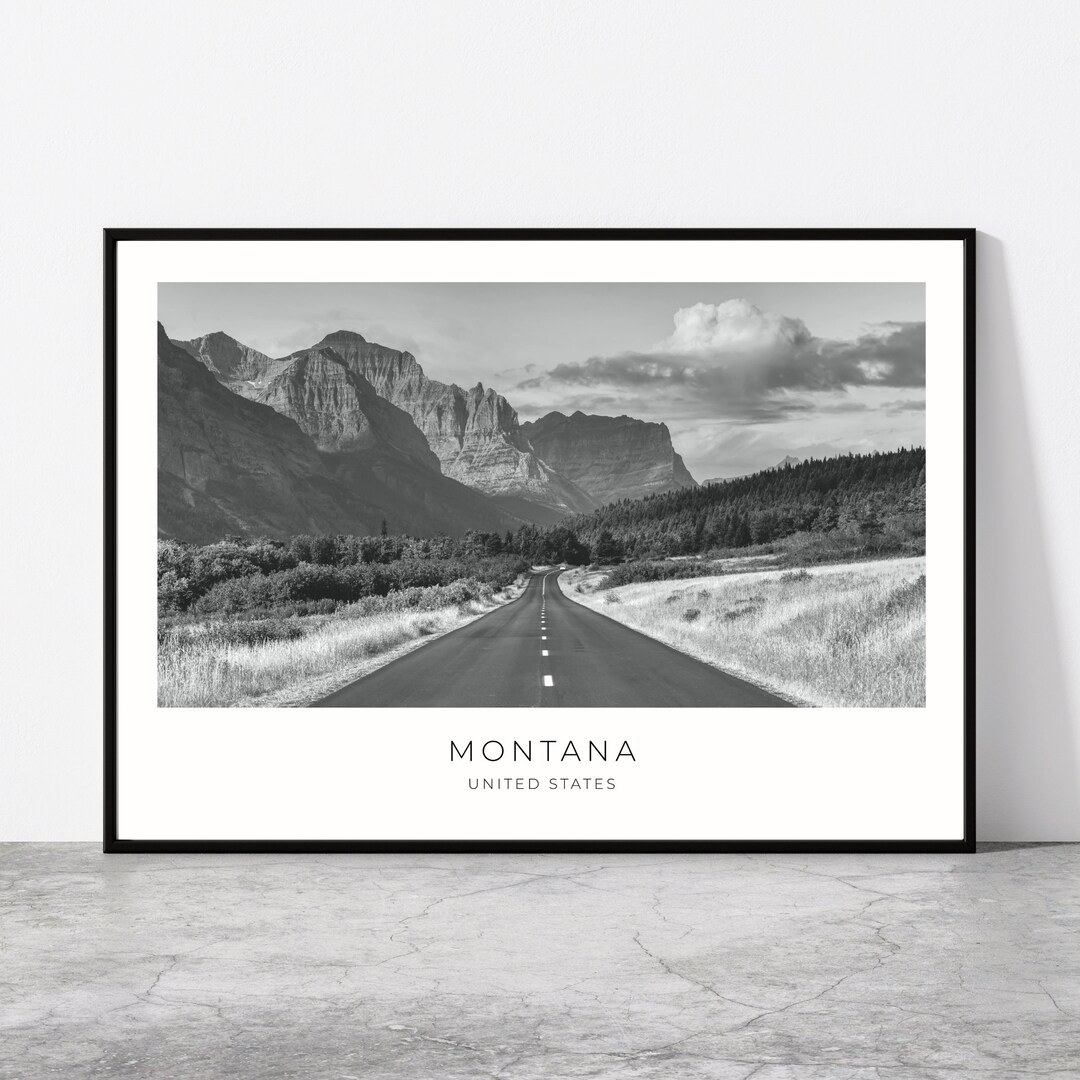 Montana Wall Art | Montana Highway Artful Travel Poster Print Photo ...