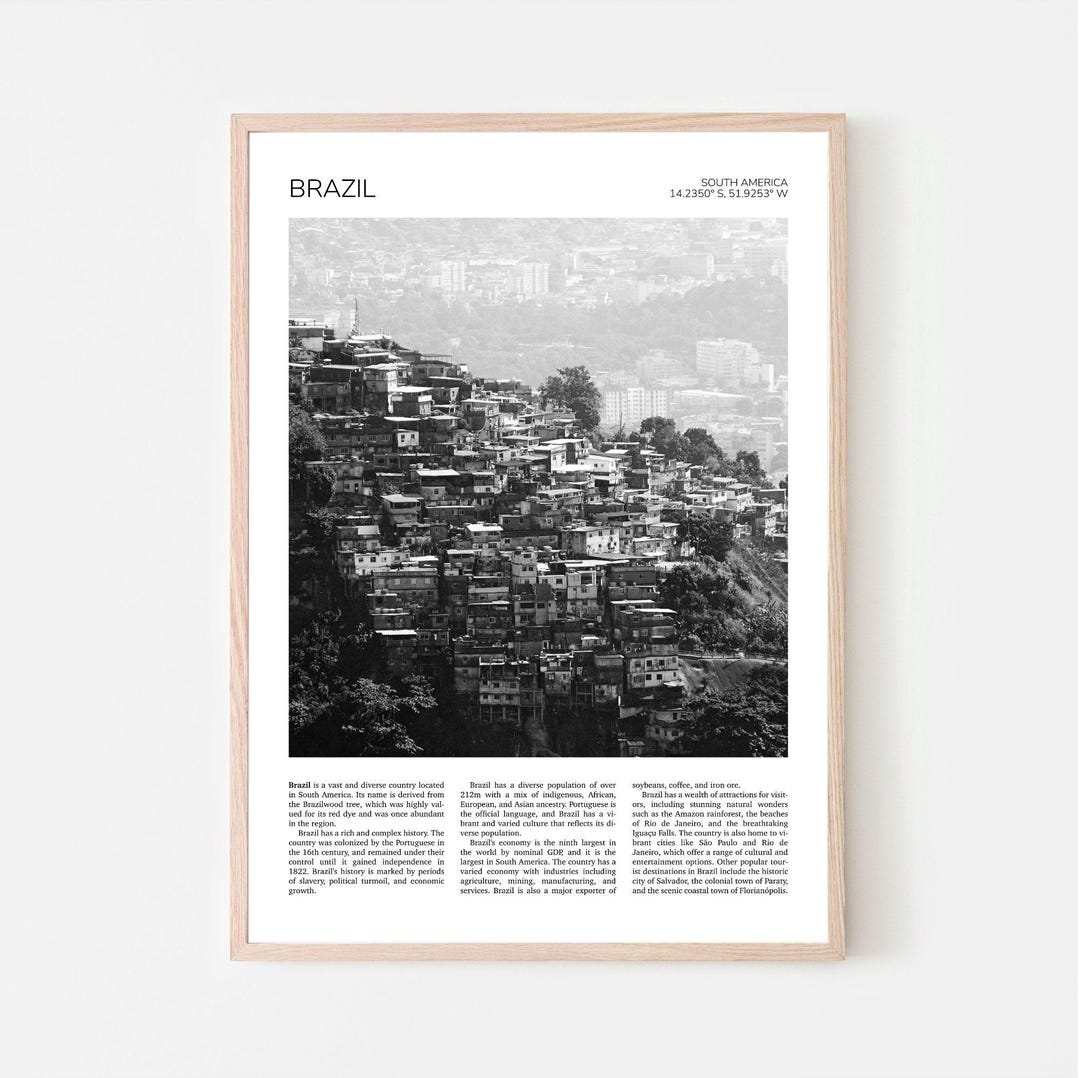 Brazil Wall Art | Rio De Janeiro Favela Artful Travel Poster Print ...