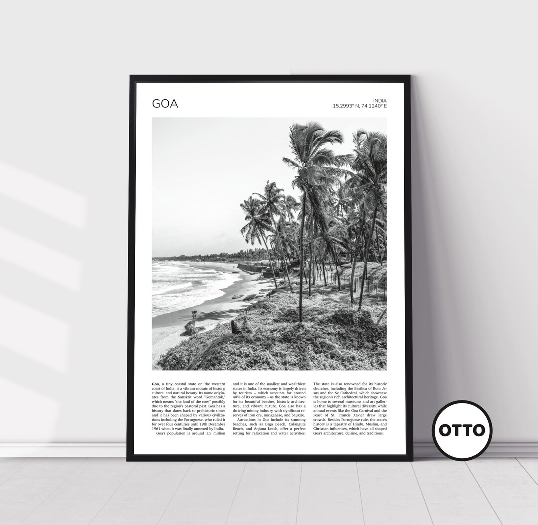 Goa Wall Art | Goa Home Decor Print | Sinquerim Beach Art Travel Poster ...