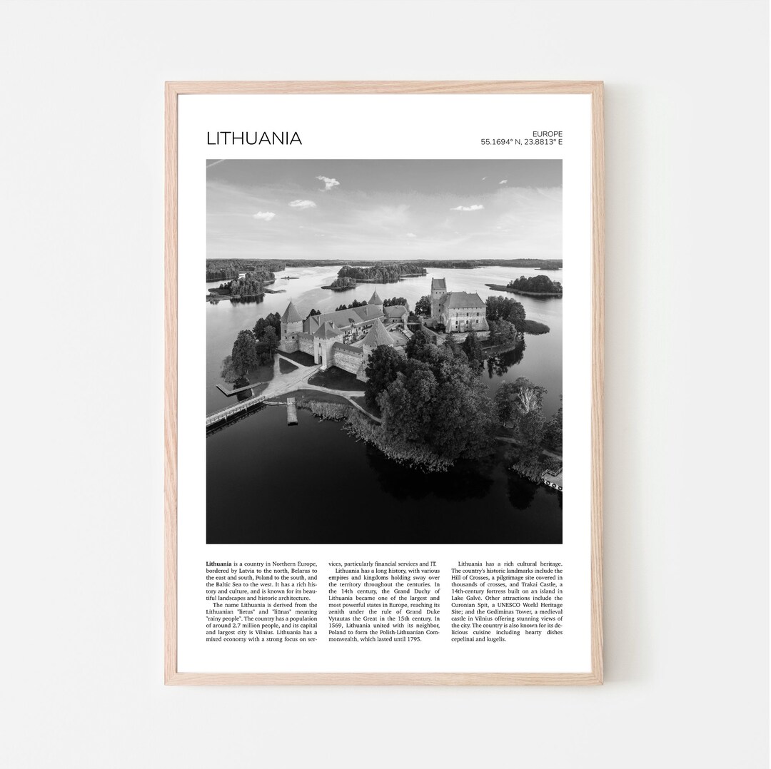 Lithuania Wall Art | Trakai Castle, Lake Galve, Lithuania Artful Travel ...