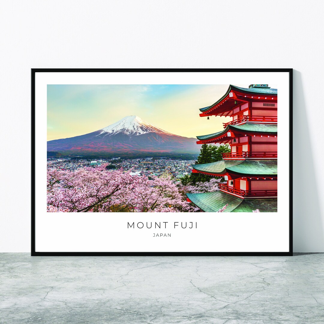 Mount Fuji Wall Art | Mt Fuji Home Decor | Chureito Pagoda, Cityscape | Japanese Artful Travel ...