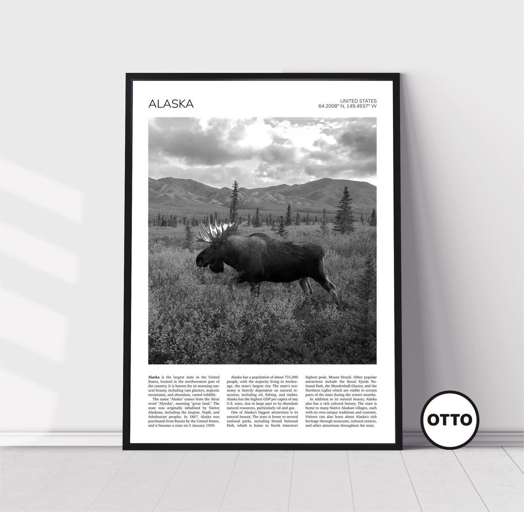 Alaska Wall Art | Alaska Home Decor Print | Bull Moose, Denali National ...