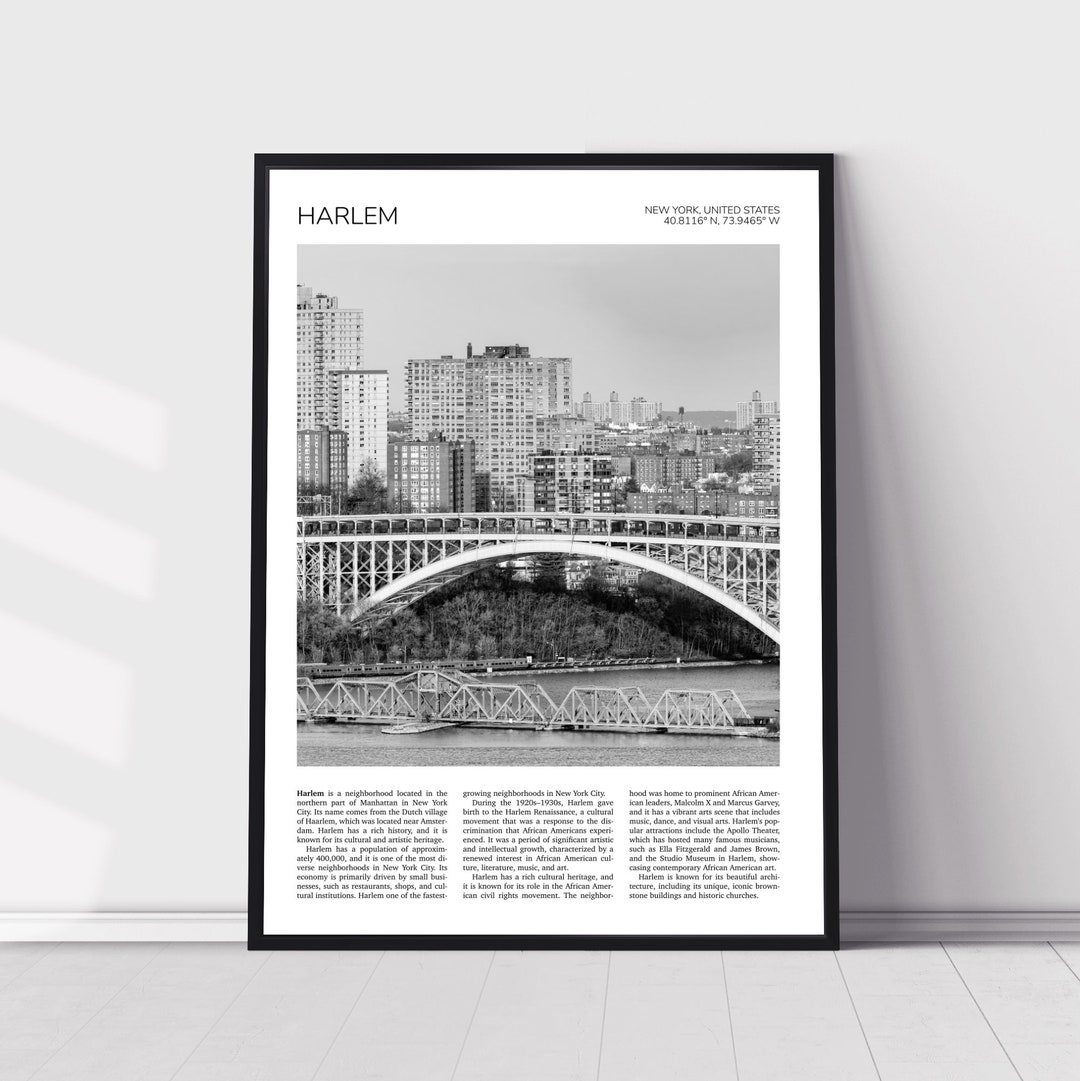 Harlem Wall Art Harlem Artful Travel Poster Print Photo Henry Hudson ...