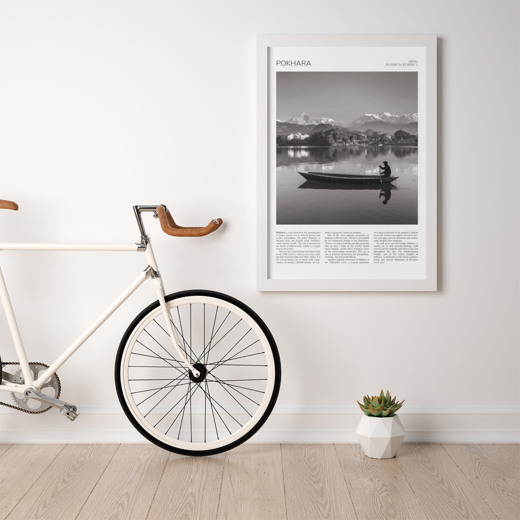 Pokhara Wall Art Pokhara Artful Travel Poster Phewa Lake, Machapuchare ...