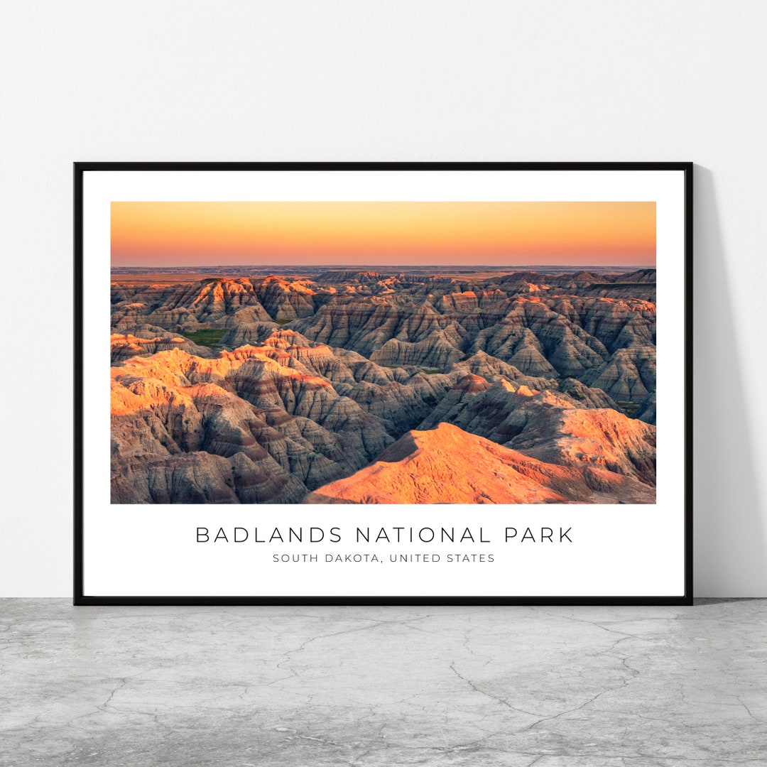 Badlands National Park Wall Art | Badlands Artful Travel Poster Print ...