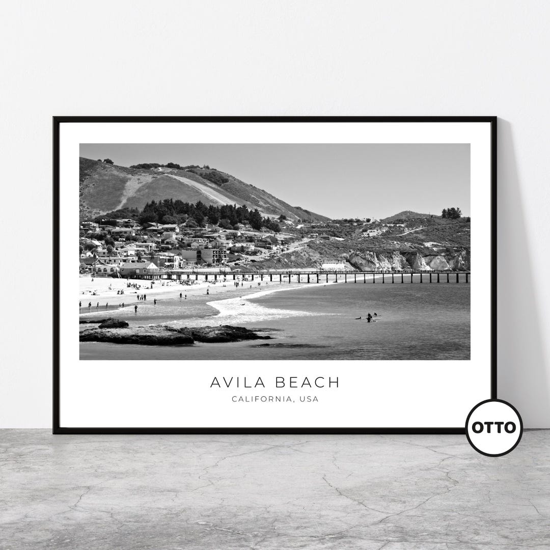 Avila Beach Wall Art | Avila Beach Home Decor Print | Art Travel Poster ...