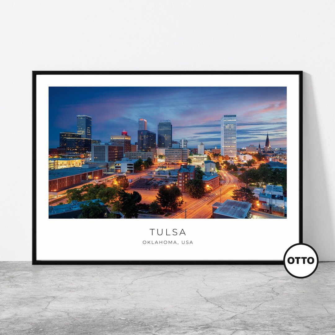 Tulsa Wall Art | Tulsa Home Decor Print | Cityscape Art Travel Poster ...