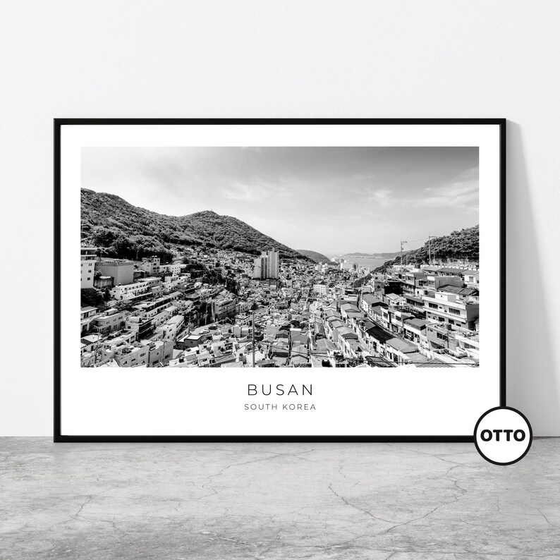 Busan Wall Art Print: Black and White Travel Poster - Etsy UK