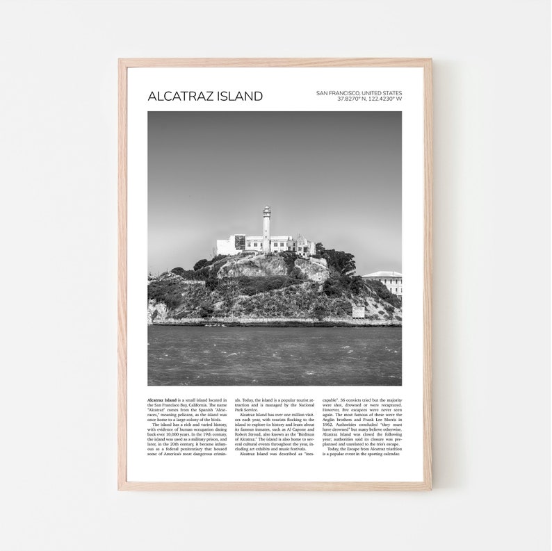 Alcatraz Island Wall Art Alcatraz Prison Artful Travel Poster Print ...