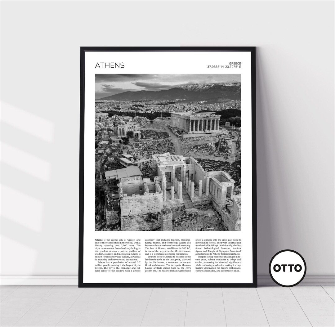 Athens Wall Art | Athens Home Decor Print | Acropolis Aerial View Art ...