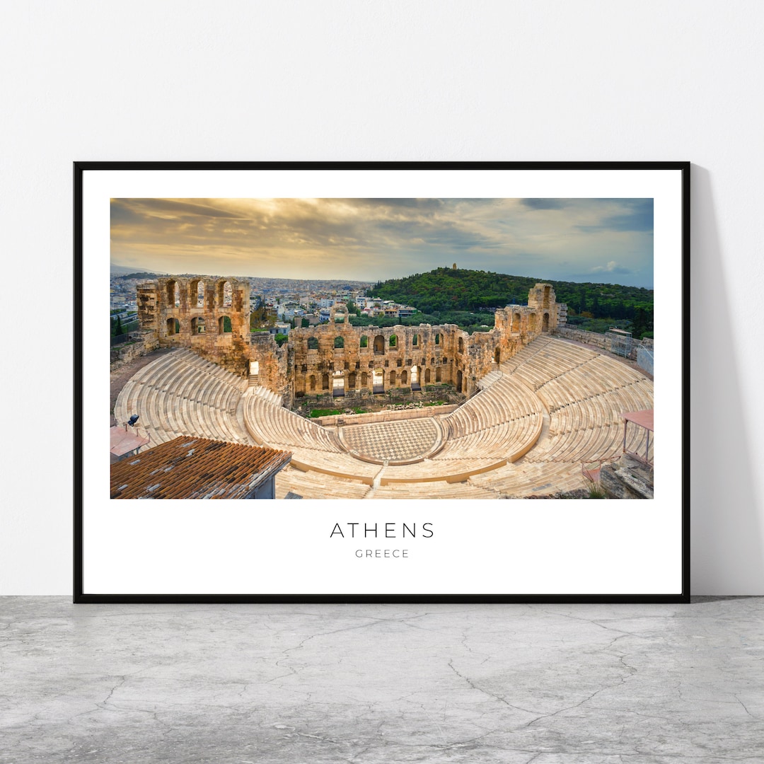 Athens Wall Art | Athens Artful Travel Poster Print Photo | Theater of ...