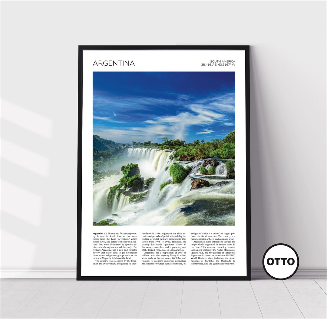 Argentina Wall Art | Argentina Home Decor Print | Iguazu Falls Art ...