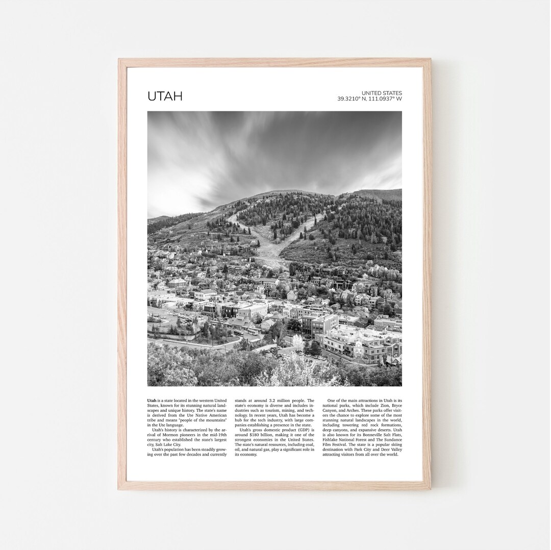 Utah Wall Art Park City, Utah Home Decor Landscape Artful Travel Poster ...