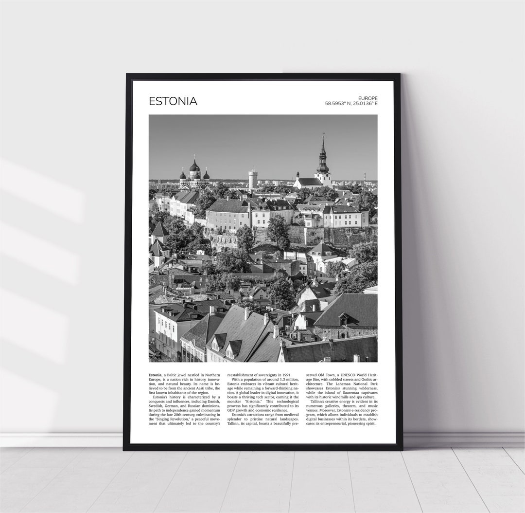 Estonia Wall Art Tallinn, Estonia Artful Travel Poster Print Photo ...