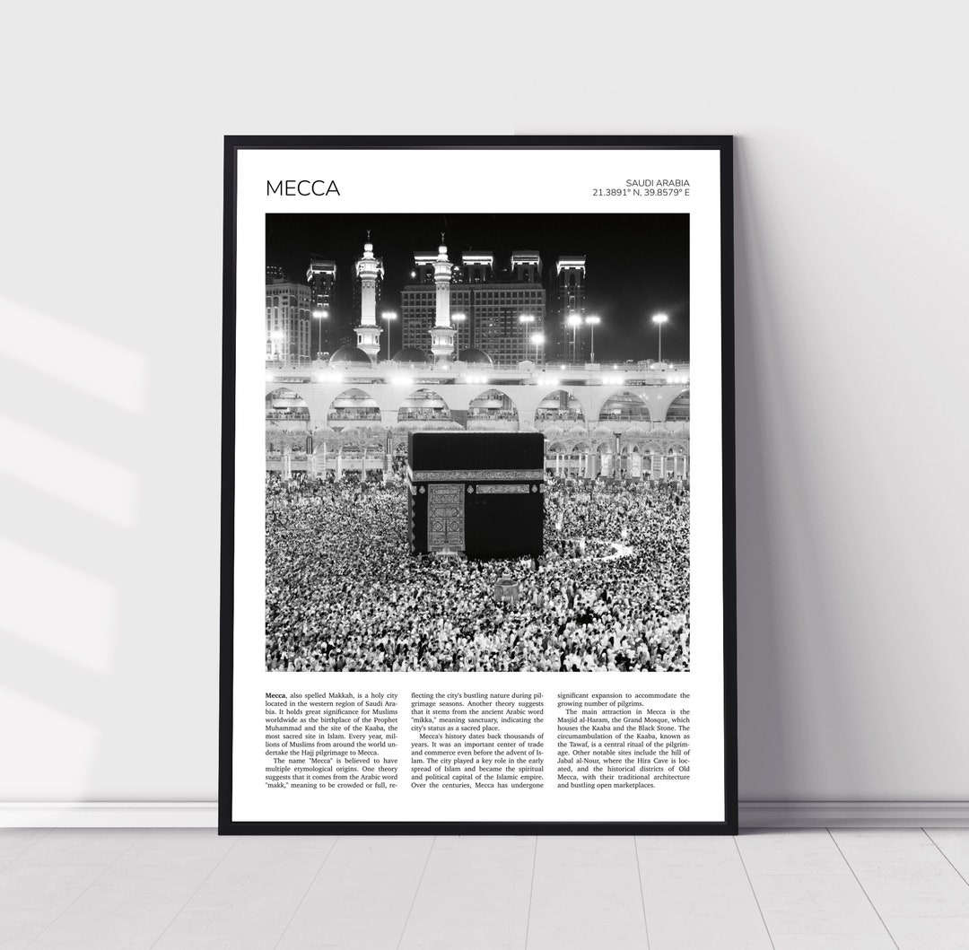 Mecca Wall Art the Kaaba Masjidil Haram Mecca Travel - Etsy