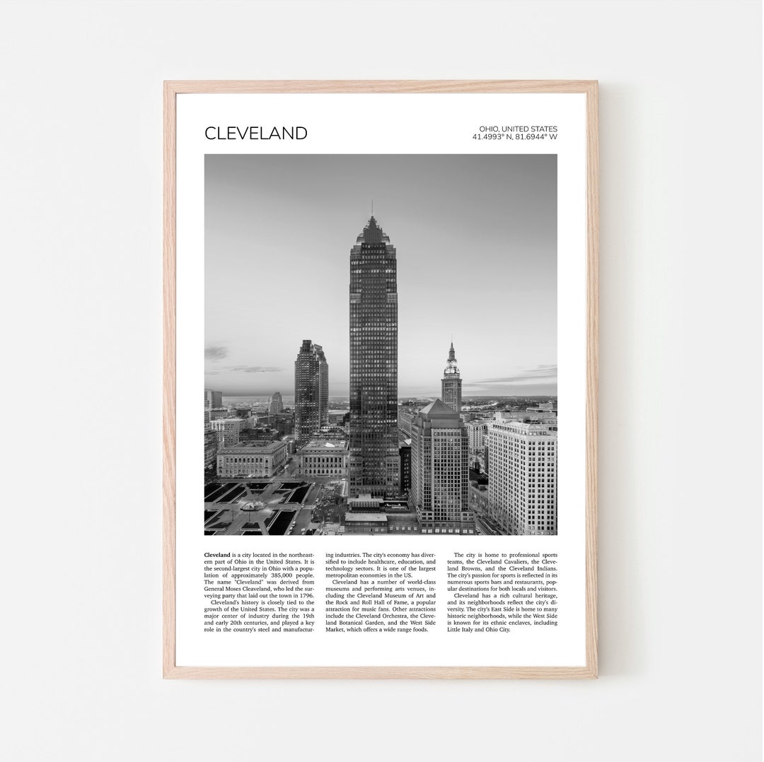 Cleveland Wall Art | Downtown Cleveland Artful Travel Poster Print ...