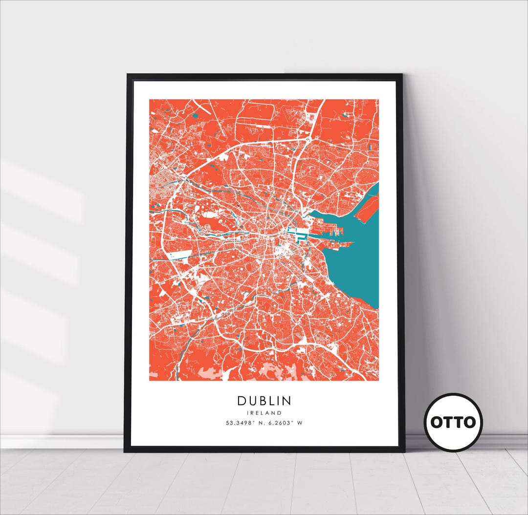 Dublin Street Map Poster | Minimalist City Map Wall Art | Home Decor ...
