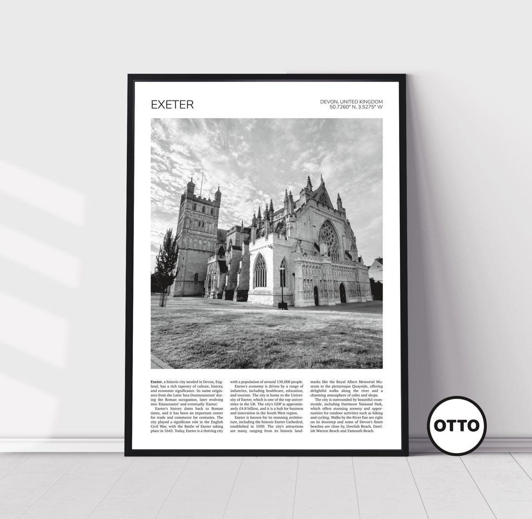 Exeter Wall Art | Exeter Cathedral Artful Travel Poster Print Photo ...