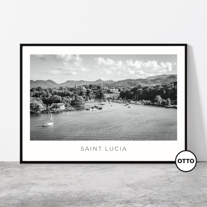 Saint Lucia Wall Art Saint Lucia Home Decor Print Bay of Castries Art ...