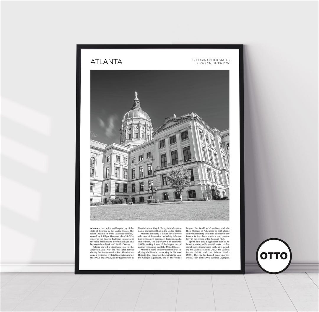 Atlanta Wall Art | Atlanta Home Decor Print | Georgia State Capitol Art ...