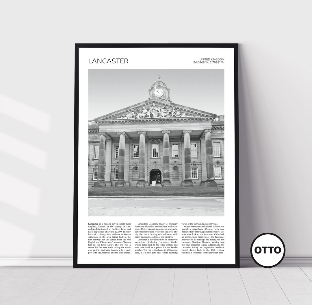 Lancaster Wall Art Town Hall, Lancaster Artful Travel Poster Print ...