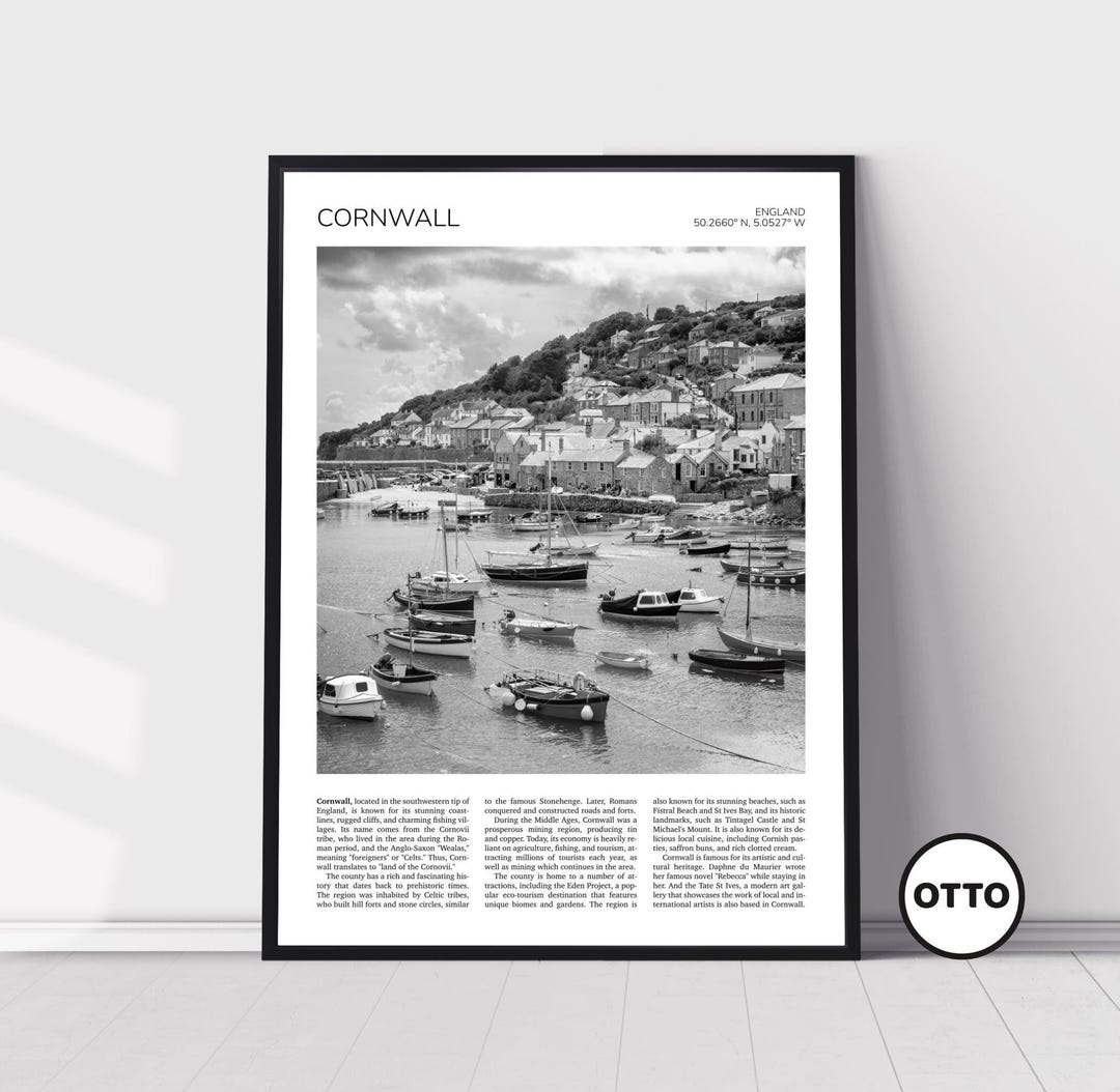 Cornwall Wall Art | Mousehole Village and Fishing Port Home Decor Print ...