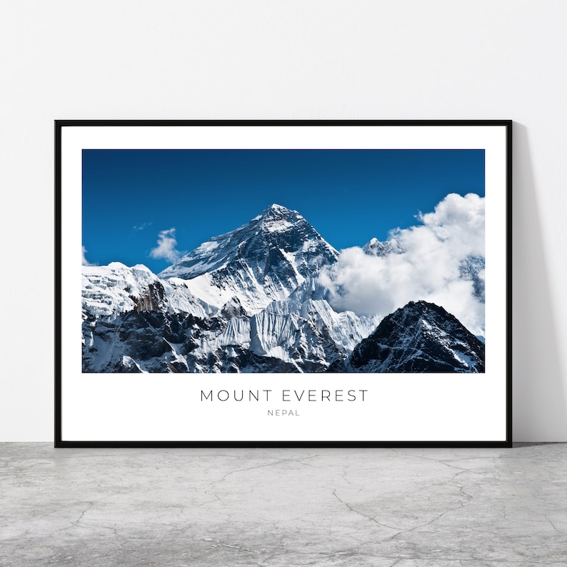 Mount Everest Wall Art | Mt Everest Artful Travel Poster Print Photo ...