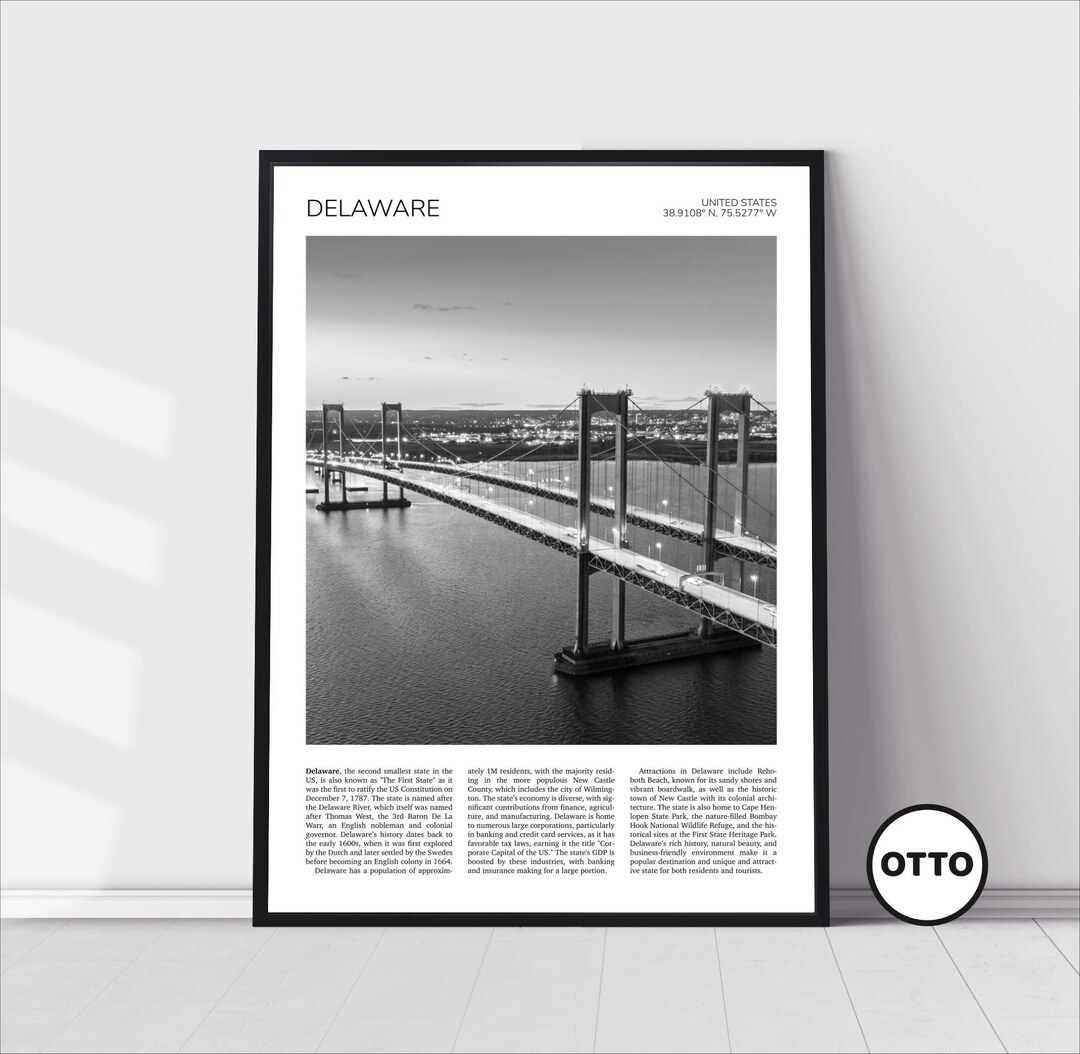 Delaware Wall Art | Delaware River Home Decor Print | Memorial Bridge ...