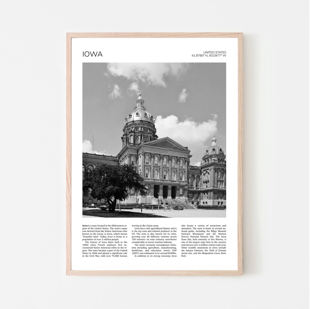 Iowa Wall Art | State Capitol Building, Iowa Artful Travel Poster Print ...