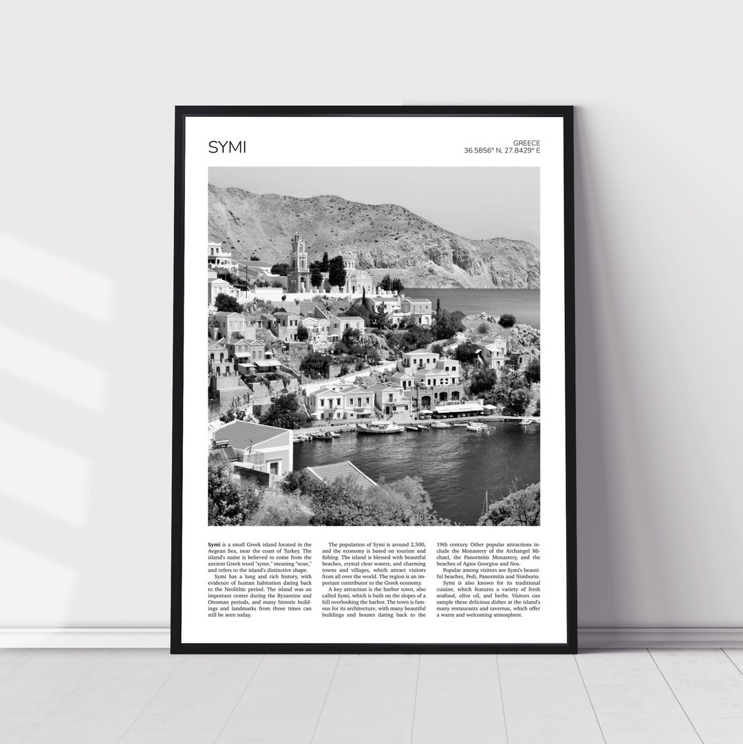 Symi Wall Art Symi Artful Travel Poster Print Photo Island - Etsy