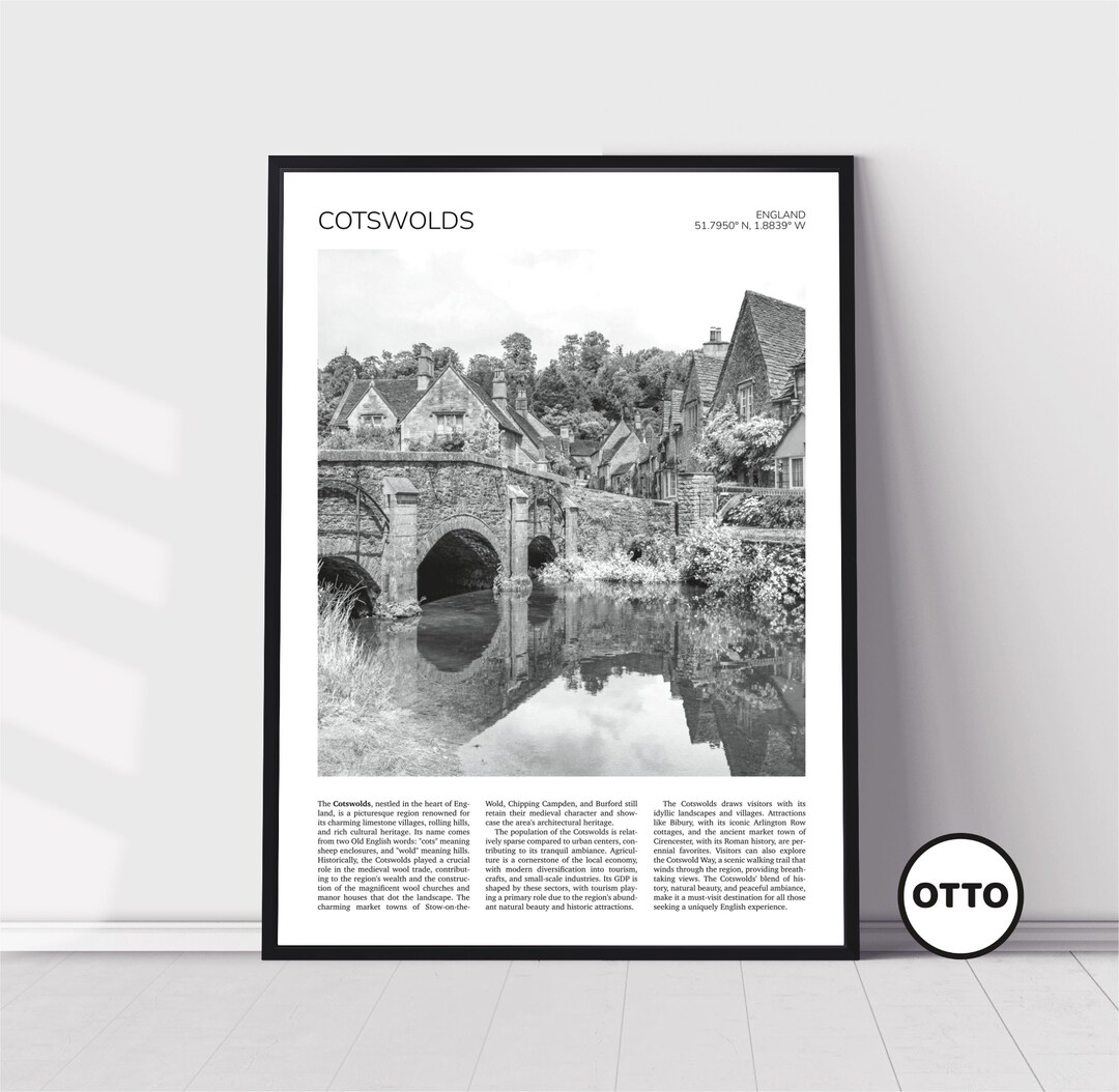 Cotswold Wall Art | the Cotswolds Home Decor Print | Castle Combe Art ...
